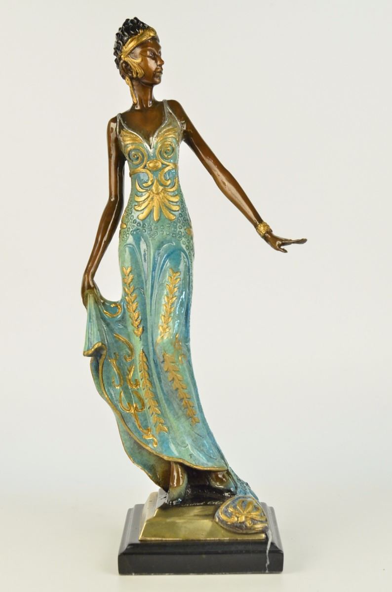 10 LBS Bronze Marble Statue Portrait Woman Figurine (19"X9")