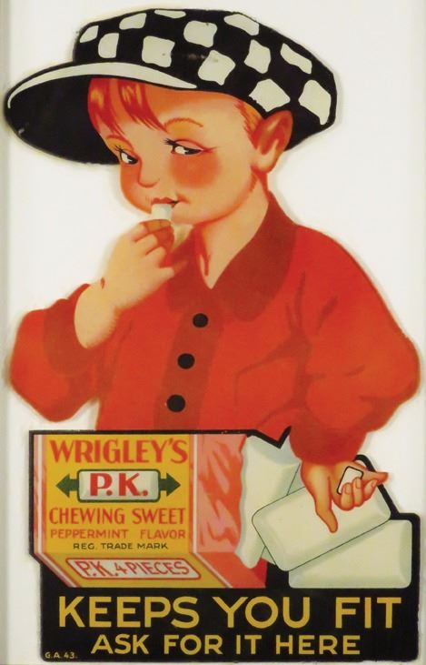 Wrigley's P.K. Chewing Gum Door Decal