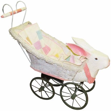Antique Wicker "Bunny" Baby Buggy