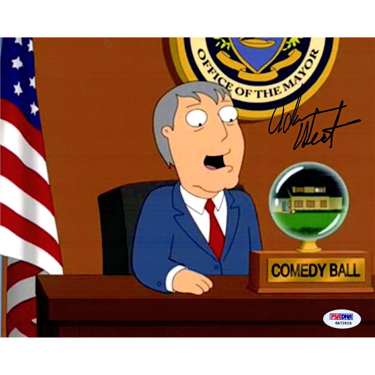 Adam West Signed Family Guy Mayor West 8X10 Photo