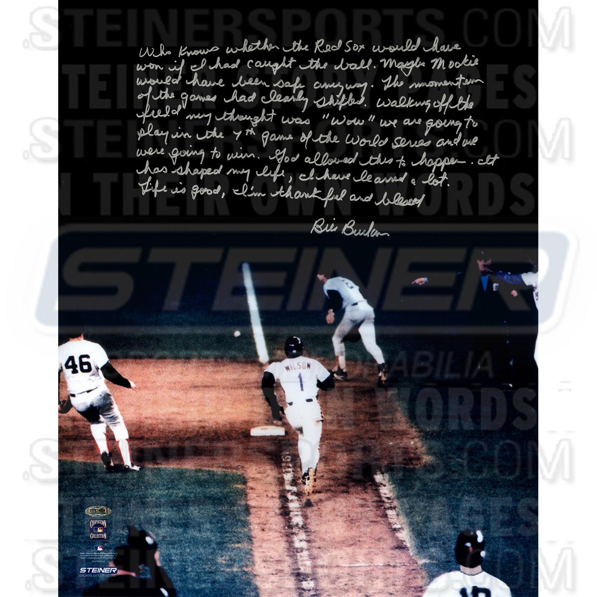 Bill Buckner Signed 1986 World Series 16X20 Story Photo