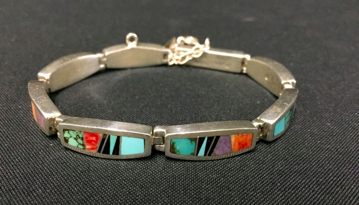 Multi-stone Inlay Bracelet -Gilbert Ortega's