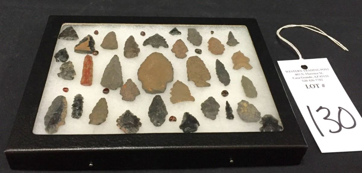 Authentic Arizona Arrowheads Display