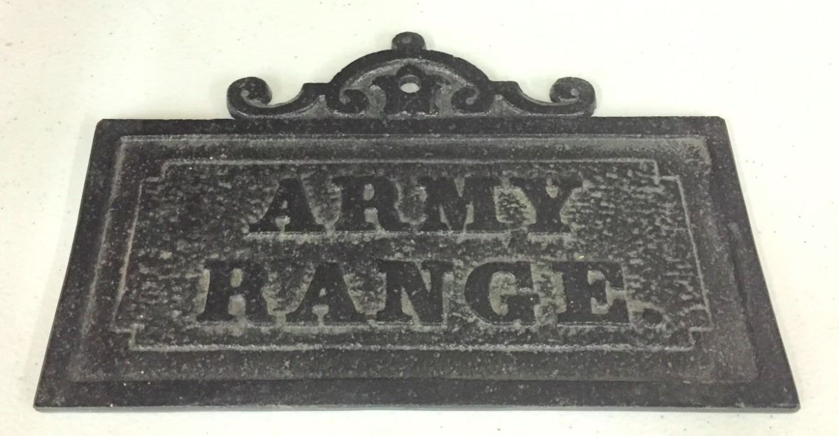 Cast Iron Army Range Sign/Plaque