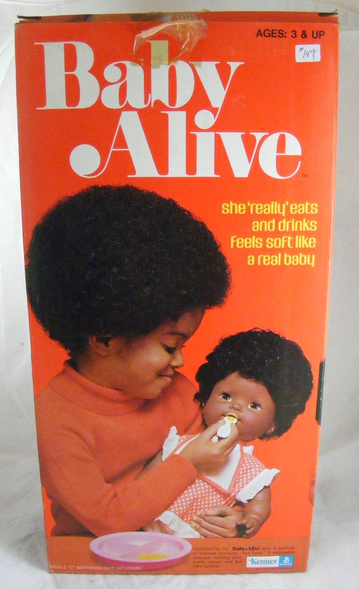 Rare 1973 African American Baby Alive Complete