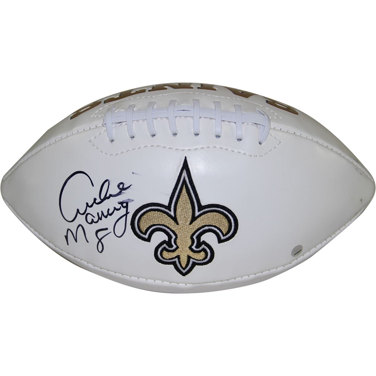 Archie Manning Signed New Orleans Saints White Panel Football (Imperfect)