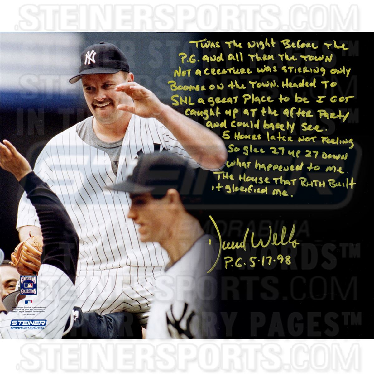 David Wells Signed Perfect Game 16X20 Story Photo