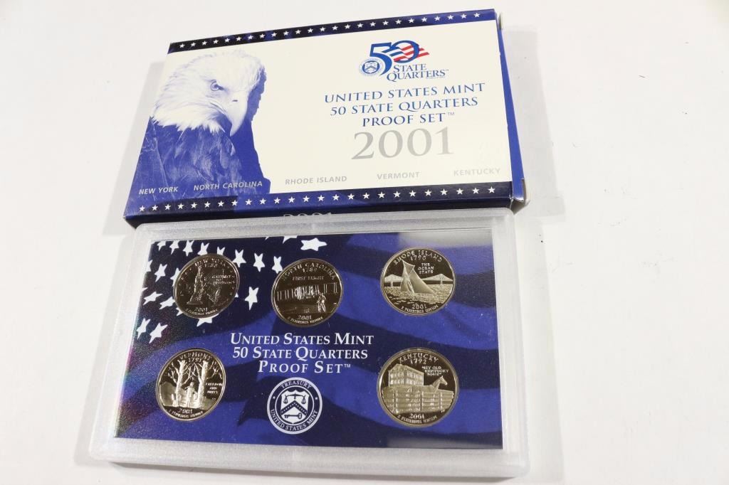 2001 US 50 STATE QUARTERS PROOF SET WITH BOX