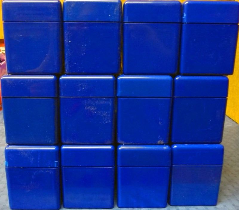 ( 12 ) USED BLUE PCGS SLABBED COIN BOXES WITH LIDS, EACH BOX HOLDS ( 20 ...