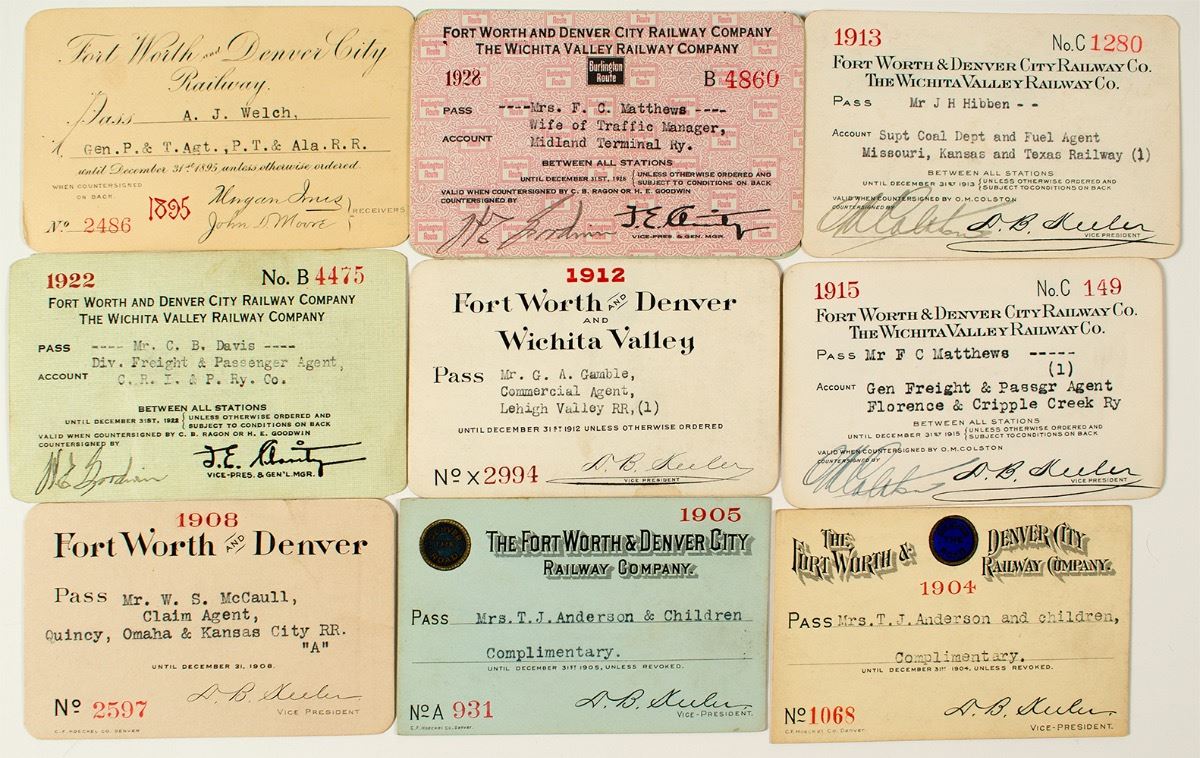 Fort Worth And Denver City Railway Co Pass Collection