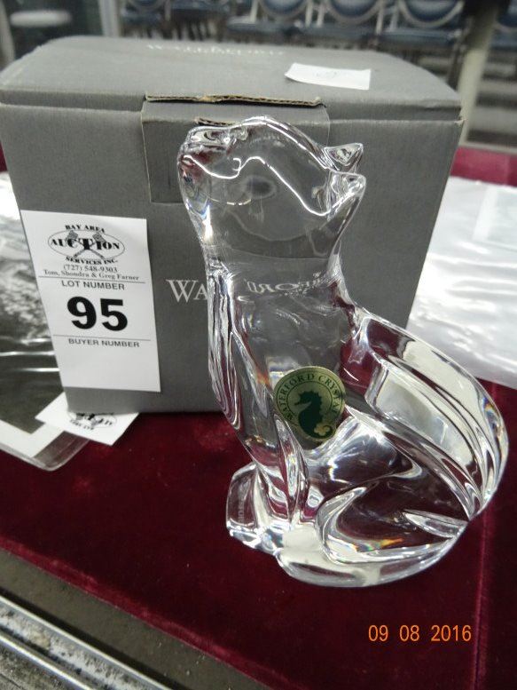 Waterford Crystal Cat Figurine