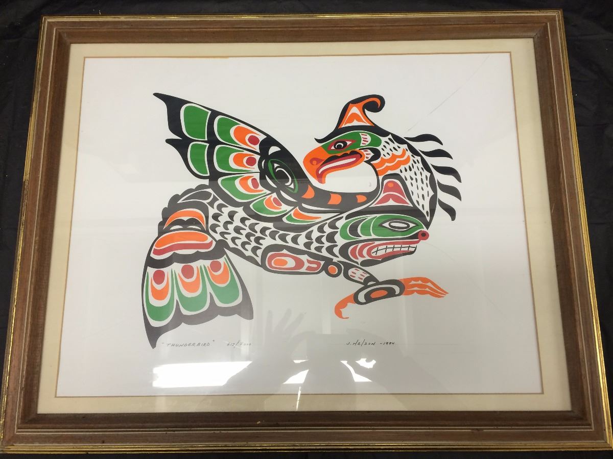 Limited edition Native Art Signed J Nelson with Frame