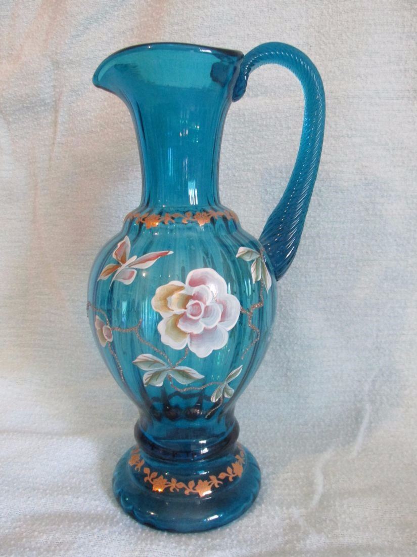 Fenton 7 ½” vase Historical Collection; Fenton pitcher, Blue New ...