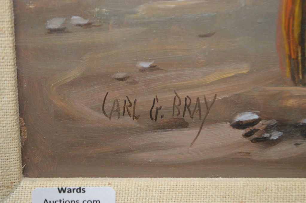 Gilt framed original acrylic on board painting of a New Mexico desert ...