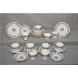 Foley "Cornflower" luncheon set for eight of tea cups, saucers and ...