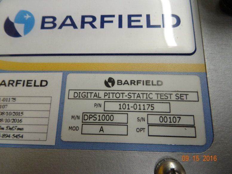 Barfield DPS1000 Imperium Series Digital ??? Static Test Set S/N# 00107 ...