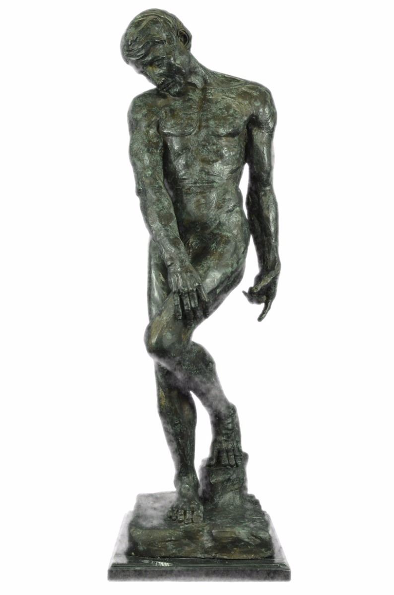 A Cast Bronze Sculpture, Adam, By Auguste Rodin Special Patina 3 Feet ...