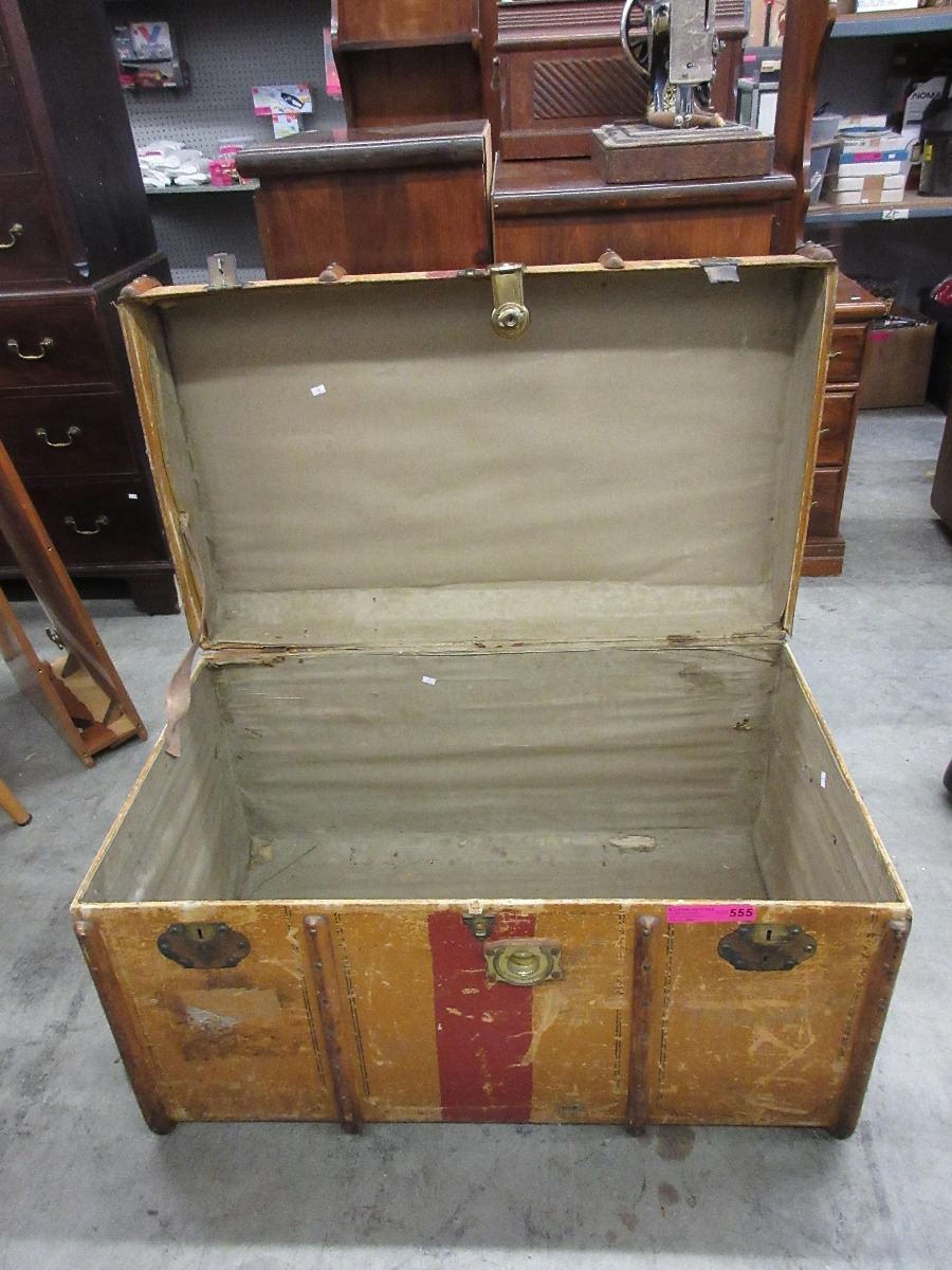 Large antique shipping trunk
