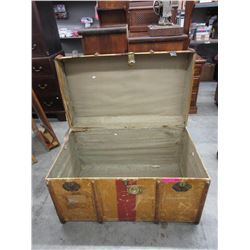 Large antique shipping trunk