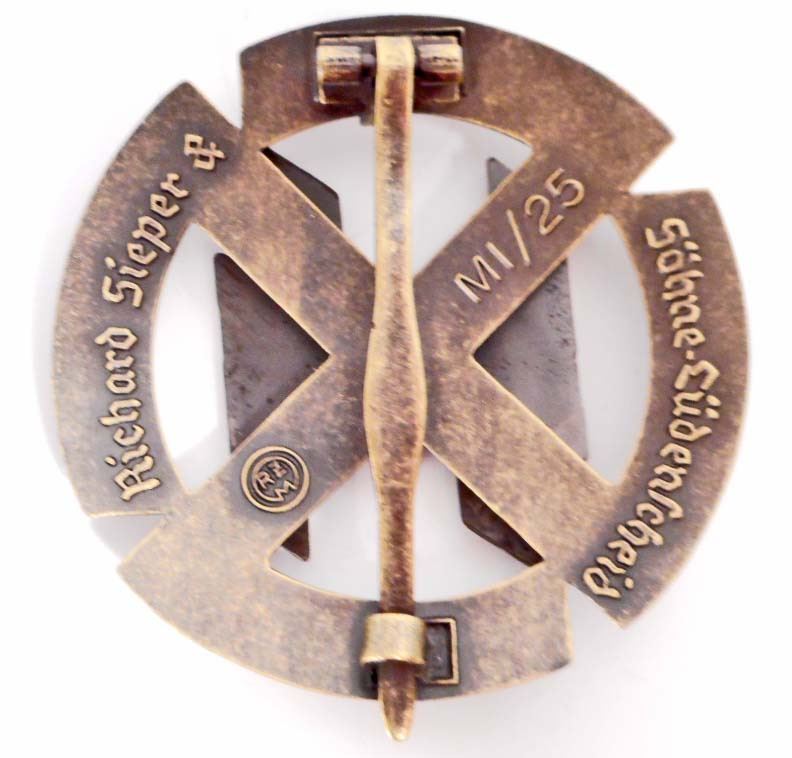 GERMAN NAZI WAFFEN SS BRONZE SPORTS PROFICIENCY BADGE