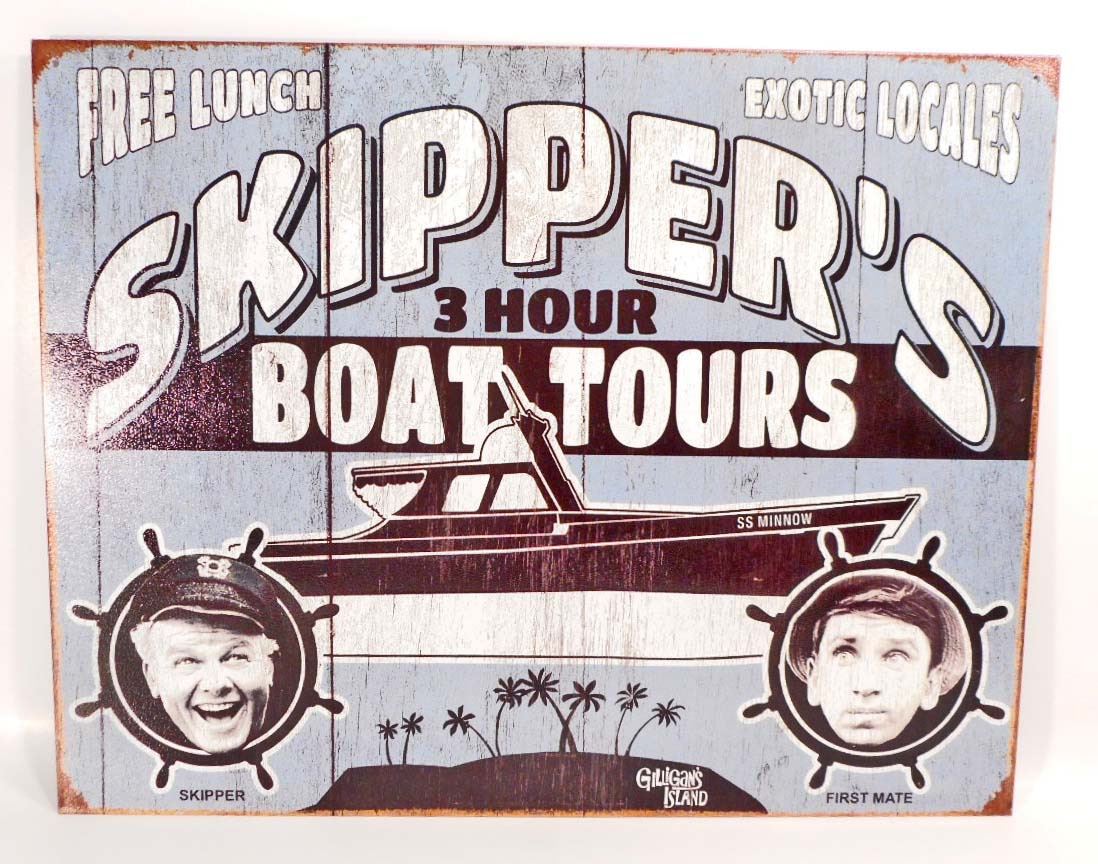 GILLIGANS ISLAND SKIPPERS BOAT TOURS METAL SIGN