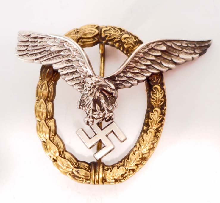 GERMAN NAZI LUFTWAFFE PILOT OBSERVER BADGE