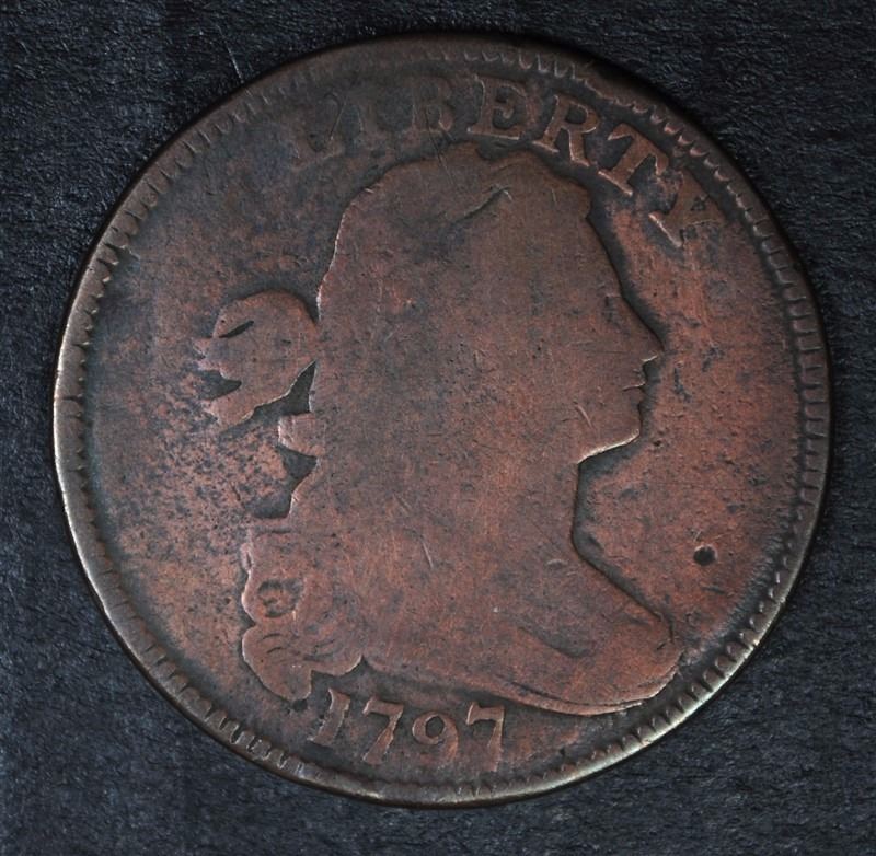 1797 DRAPED BUST LARGE CENT, GOOD