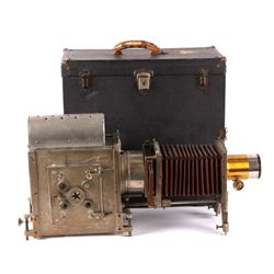 Antique Magic Lantern Stereopticon Viewer & Slides