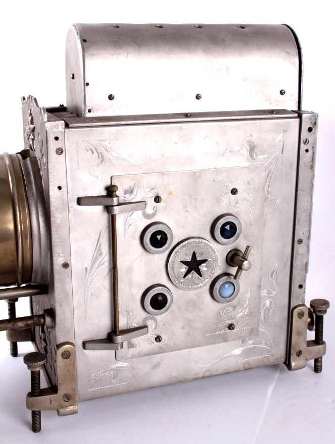 Antique Magic Lantern Stereopticon Viewer & Slides