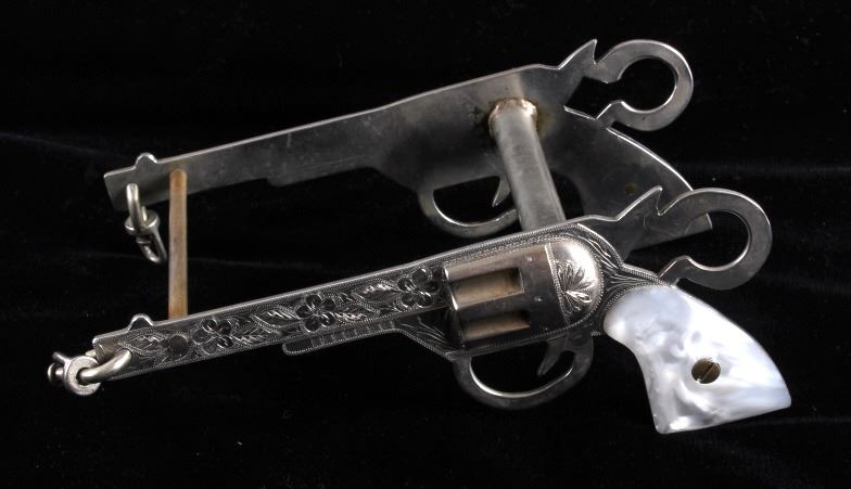 Figural Pistol Horse Bit w/ Mother of Pearl Grips