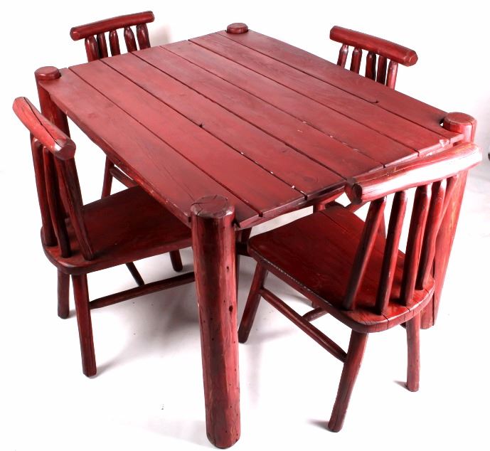 Mid Century Yellowstone Lodge Dining Room Set