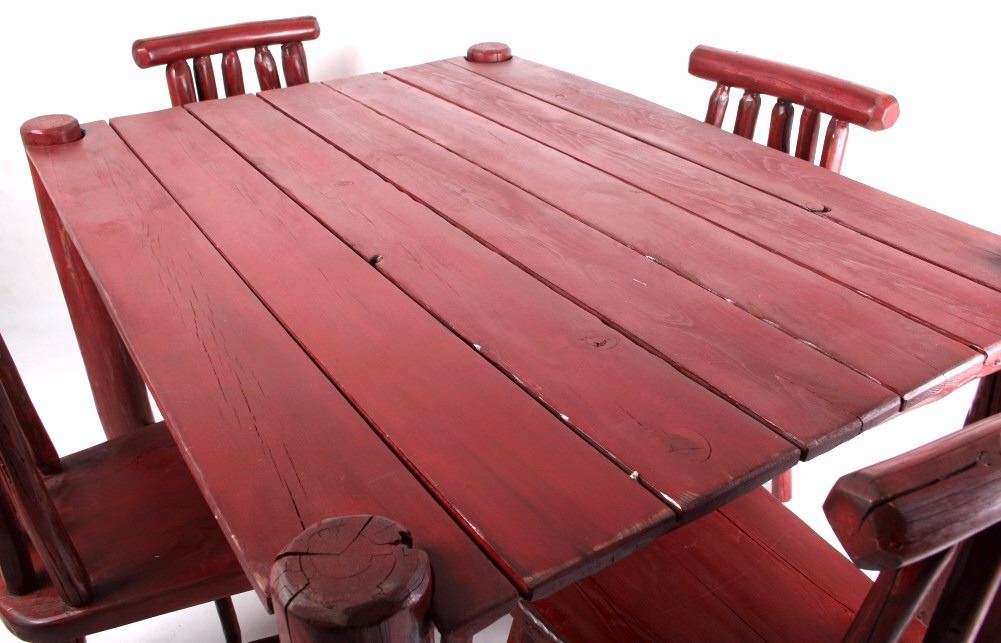 Mid Century Yellowstone Lodge Dining Room Set