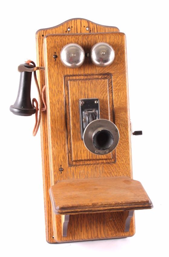Antique Oak Wall Telephone
