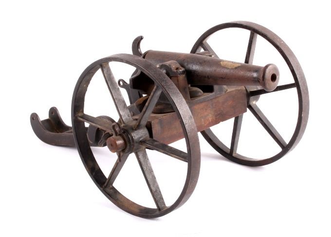 Antique 1800's Cast Iron Firing Cannon