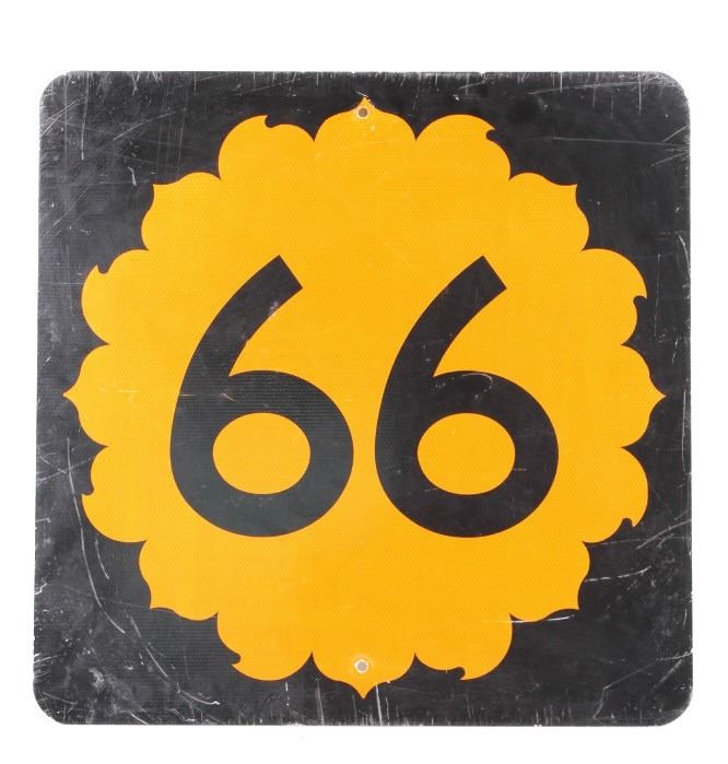 Unique Kansas Sunflower Route 66 Highway Sign