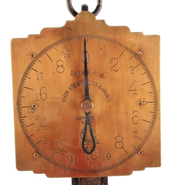 Antique Chatillon & Sons Brass Faced Spring Scale