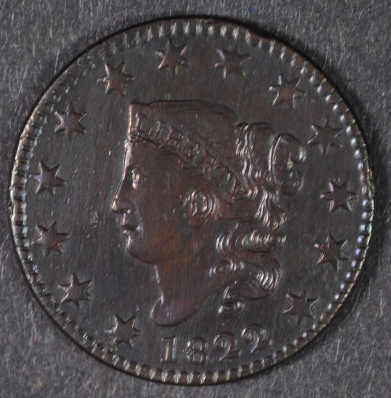 1822 LARGE CENT AU