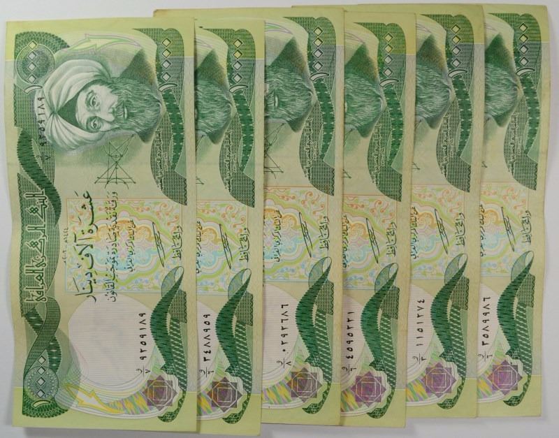 6 x 10000 IRAQI DINAR NOTES OFFICIAL CURRENCY OF IRAQ - NICE CIRC NOTES