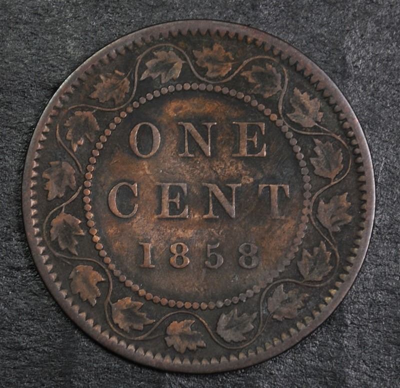 1858 CANADA LARGE CENT, KEY DATE
