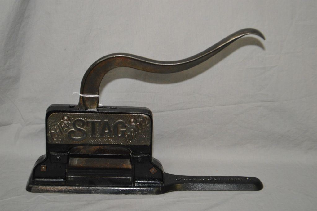 Vintage counter mount tobacco cutter "Chew Stag Tobacco" made by T.C ...