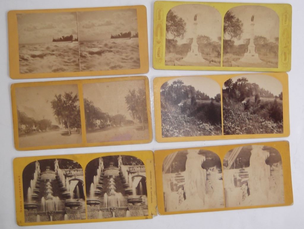 30 antique stereo optic viewer cards
