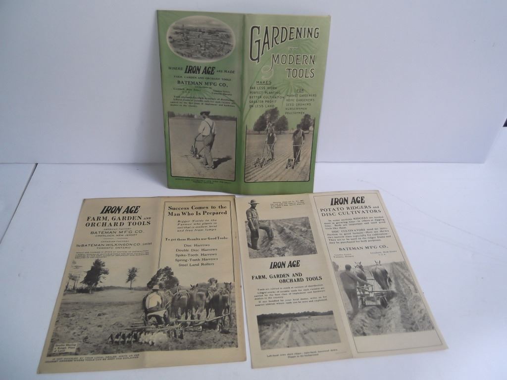 3 antique Iron Age brochures/pamphlets
