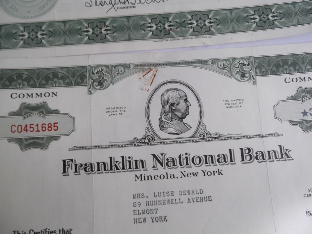 17 1950's/1960's The Franklin National Bank bonds