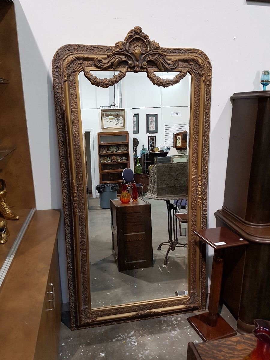 VICTORIAN LARGE ORNATELY FRAMED WALL MIRROR VICTORIAN LARGE ORNATELY FRAMED WALL MIRROR