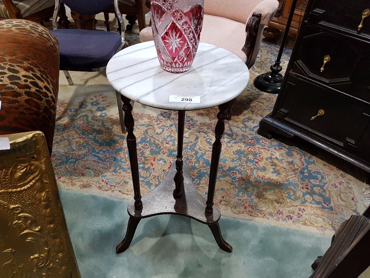 MARBLE TOP PLANT STAND
