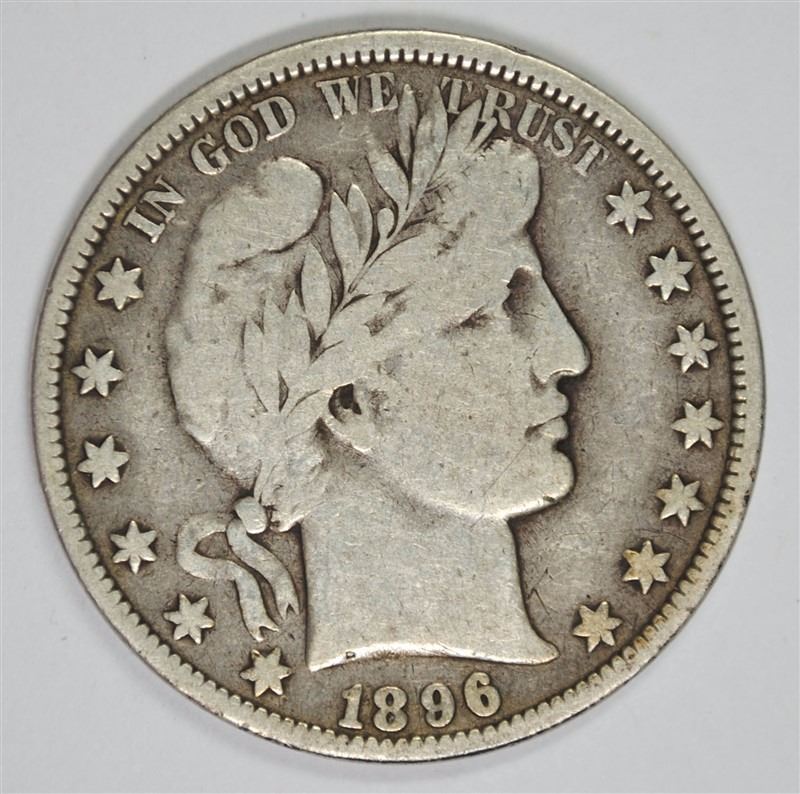 1896-O BARBER HALF DOLLAR, FINE