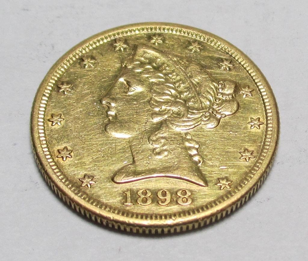 1898 s $ 5 Gold Liberty