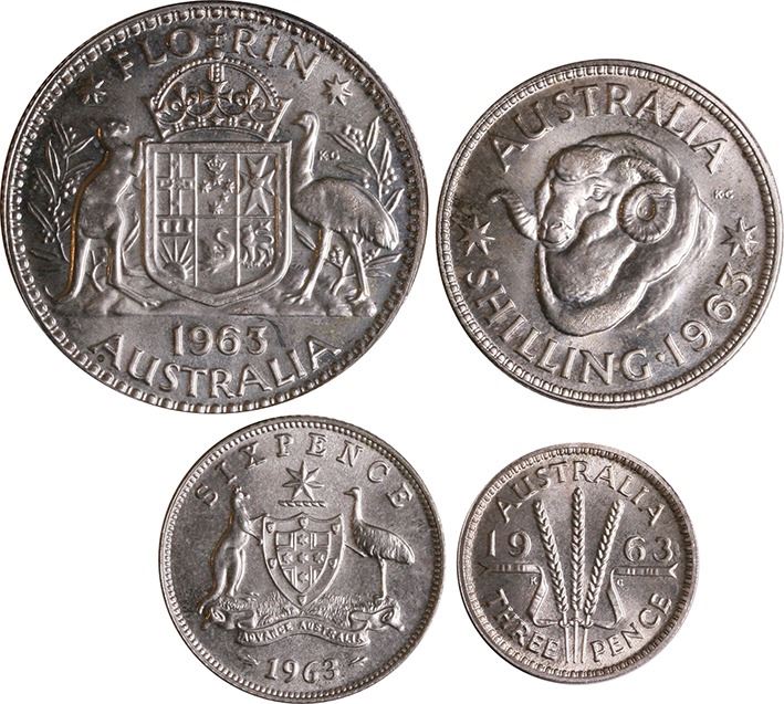Australia, Proof silver set, 1963