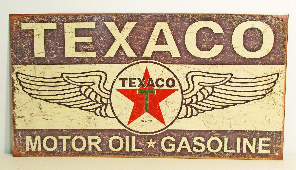 TEXACO METAL ADVERTISING SIGN - 8.5X16