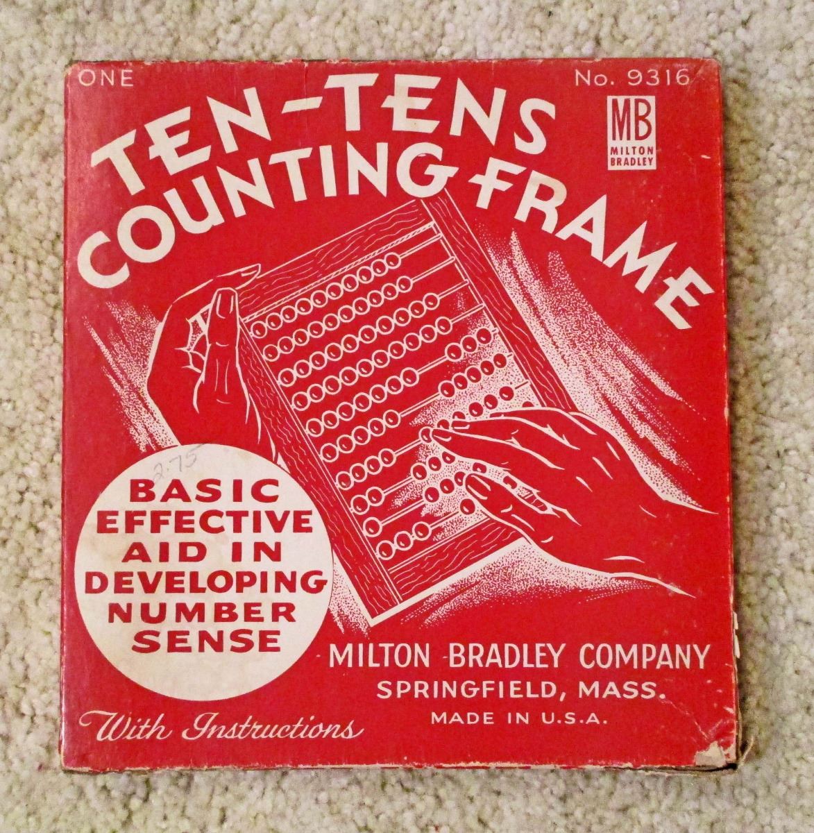 VINTAGE TEN-TENS COUNTING FRAME IN ORIG. BOX
